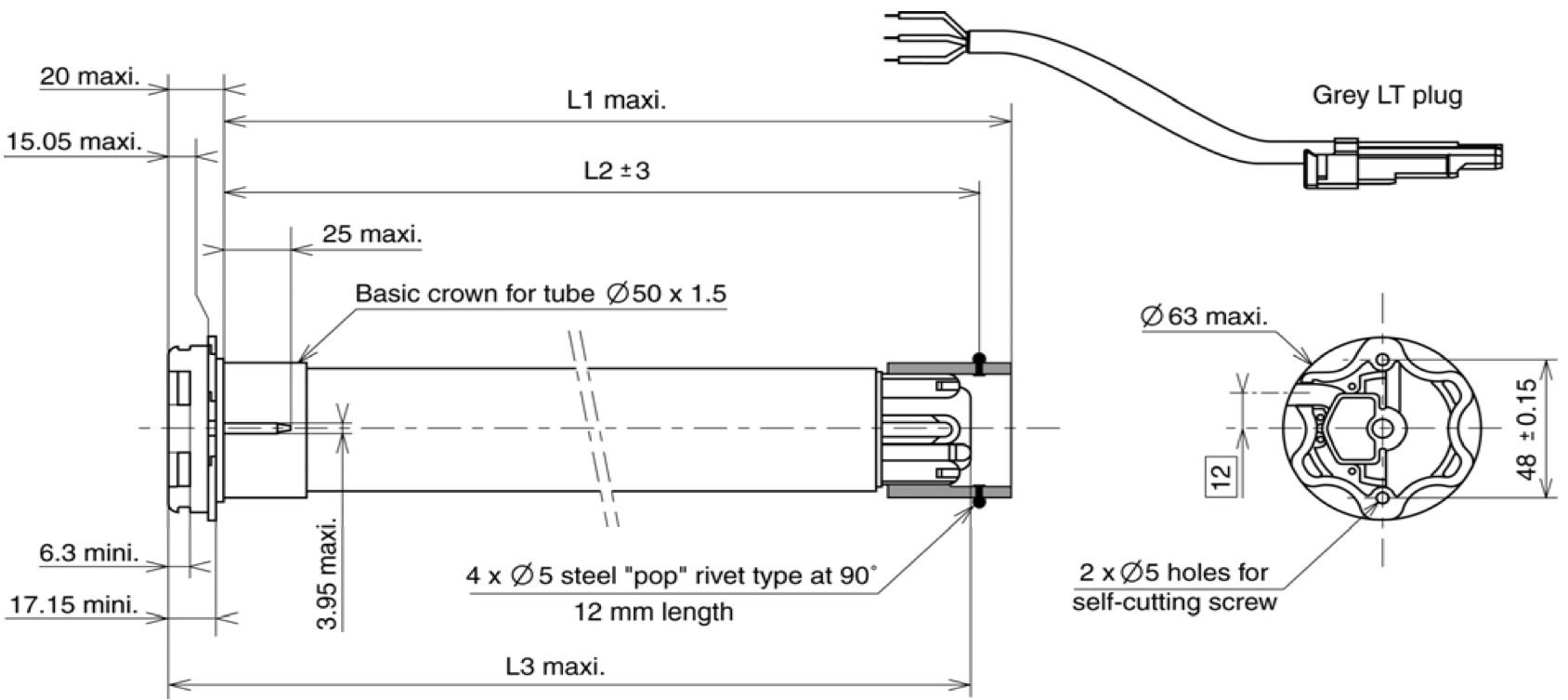 Sunea 50 io 3 m - - Somfy Digital